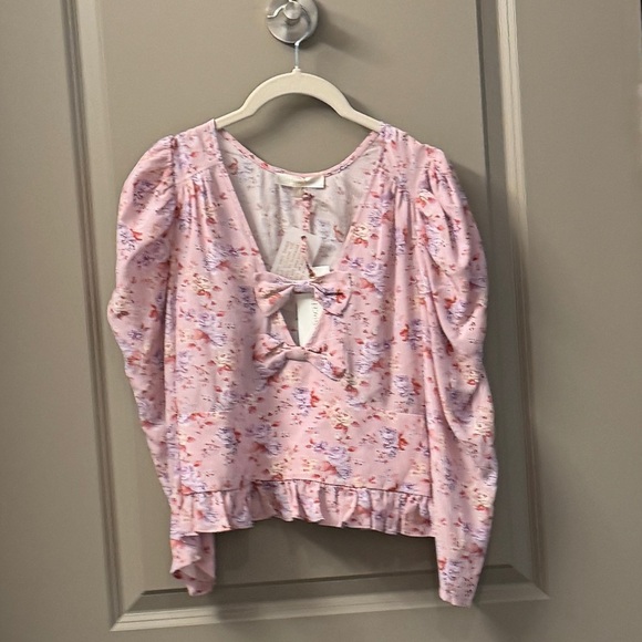 LoveShackFancy | Tops | Loveshackfancy Louis Blouse Pink Dust Storm ...